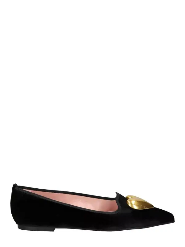 Pretty Ballerinas Ella Heart-embellished Ballet Flats - Black