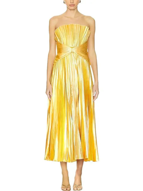Acler Hatchford Strapless Dress - Yellow