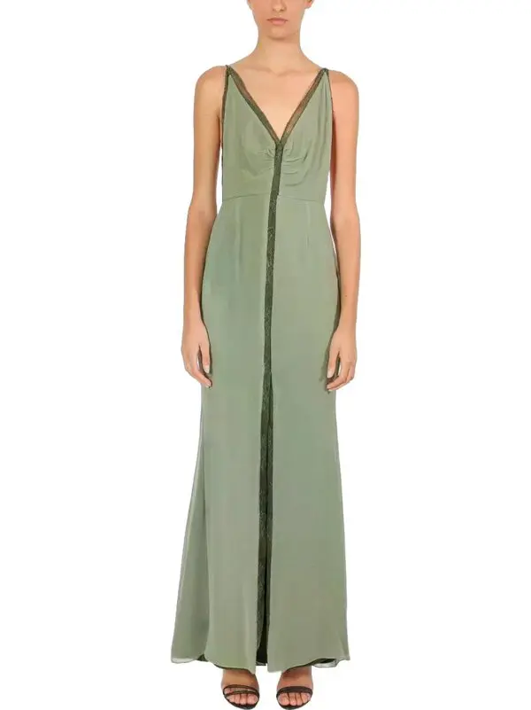 LETHICIA BRONSTEIN Lace-trim Maxi Dress - Green