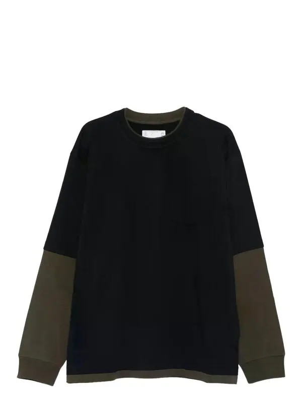 Sacai Two-tone T-shirt - Black