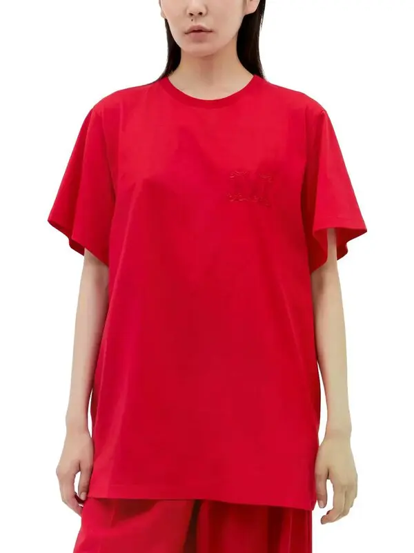 Max Mara Embroidered Logo T-shirt - Red