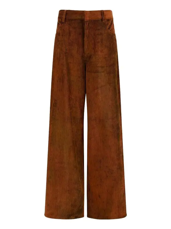 PETAR PETROV Wide-leg Corduroy Trousers - Brown