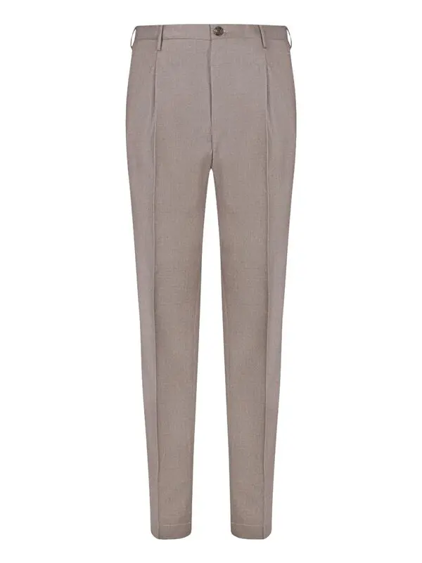 Incotex Tapered Flannel Trousers - Beige