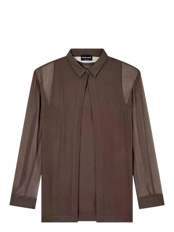 Giorgio Armani Double-layer Silk Shirt - Brown