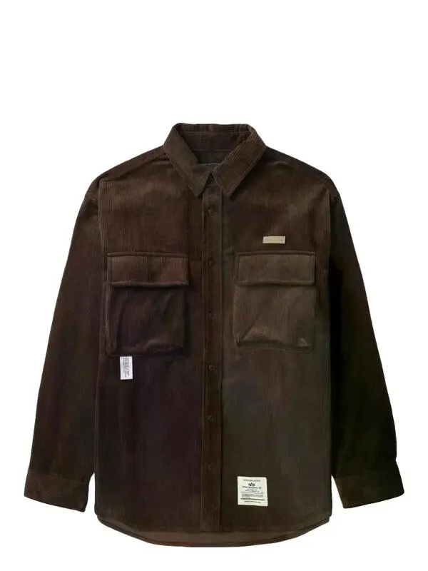 Alpha Industries Logo-patch Corduroy Shirt - Brown