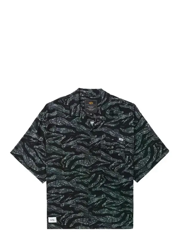 Alpha Industries Graphic-pattern Short-sleeve Shirt - Black