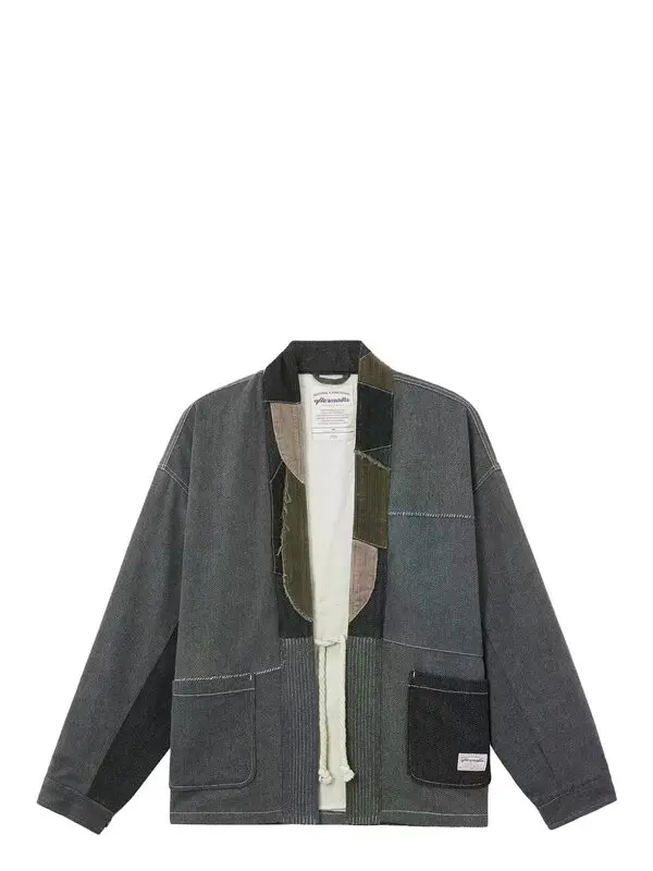 AFTERMATHS Panelled Patchwork Jacket - Grey