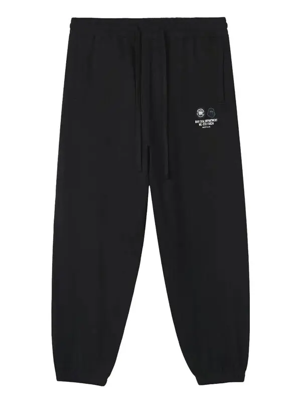 FINGERCROXX Logo-patch Cuffed Trousers - Black