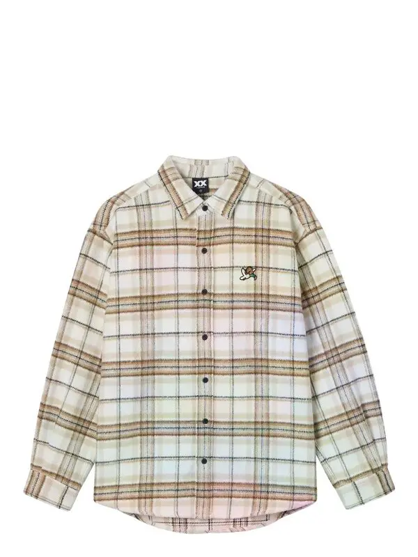 FINGERCROXX Checked-pattern Long-sleeve Shirt - Neutrals