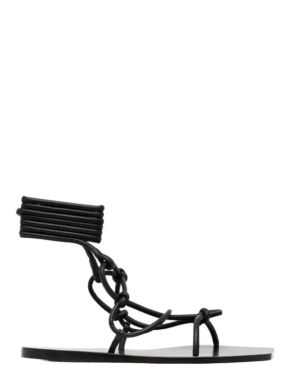 Rick Owens Penta Knotted Leather Sandals - Black