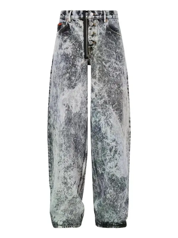 Martine Rose Acid-wash Zip-fly Jeans - Grey