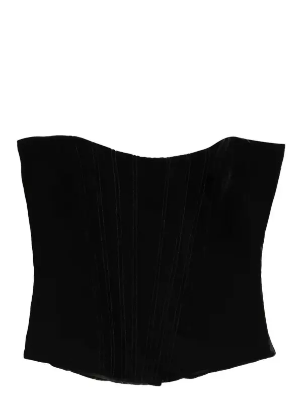 Raquel Diniz Velvet Corset Top - Black