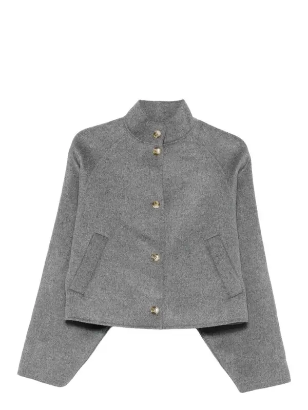 Loulou De Saison High-neck Jacket With Button Fastening - Grey