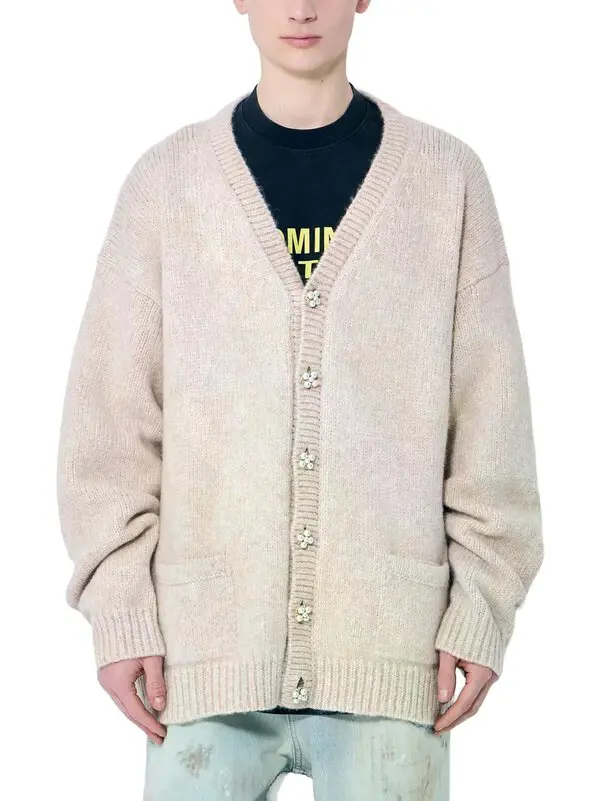 Vetements Faux-pearl Embellished Cardigan - Neutrals