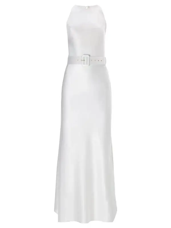 IL VOLO Erika Belted Halterneck Maxi Dress - White