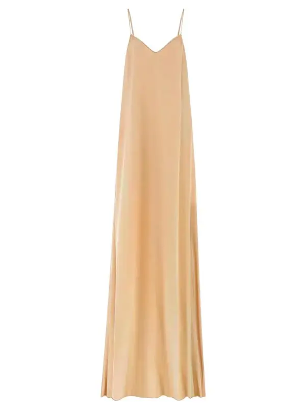 FERRAGAMO V-neck Maxi Dress - Neutrals