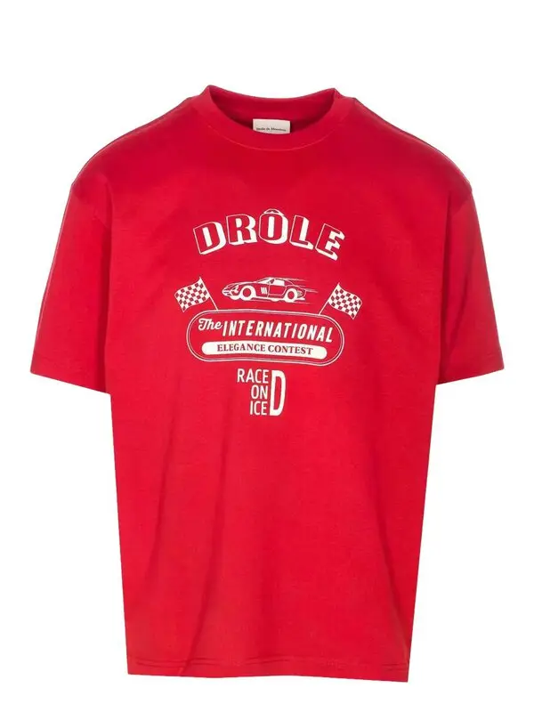 Drole De Monsieur Graphic-print Cotton T-shirt - Red