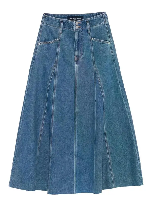 Veronica Beard A-line Denim Skirt - Blue
