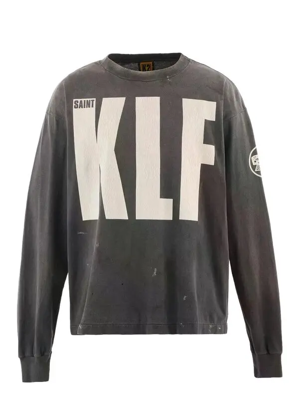 SAINT MXXXXXX Klf Graphic Long-sleeve T-shirt - Grey