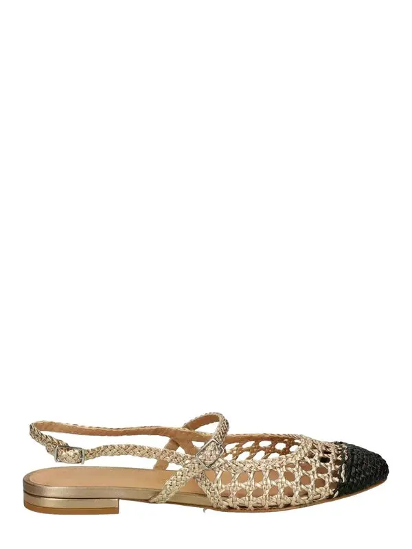 CHANTAL Woven Slingback Flat Pumps - Neutrals