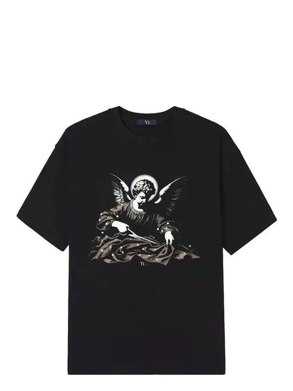 Y’s Angel-print T-shirt - Black