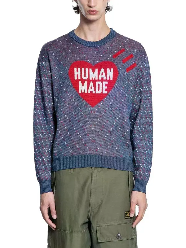 HUMAN MADE Heart-intarsia Jumper - Blue