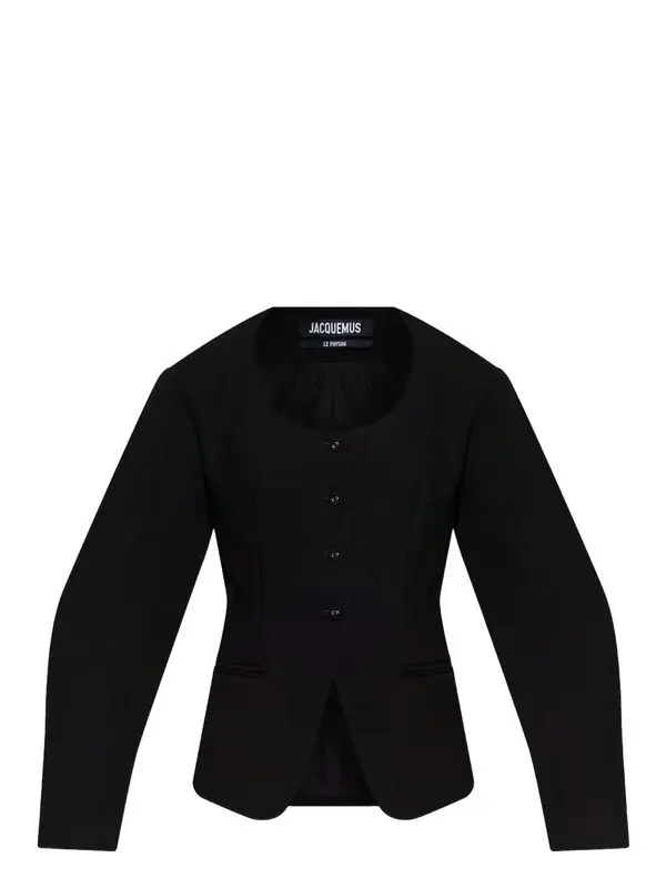 Jacquemus Button-fastening Balloon-sleeve Jacket - Black