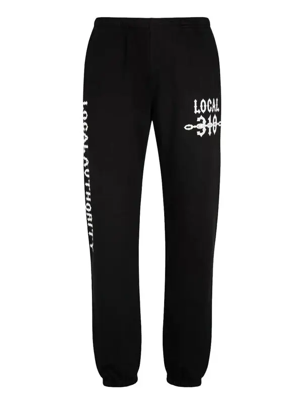 LOCAL AUTHORITY LA Chain-print Track Pants - Black