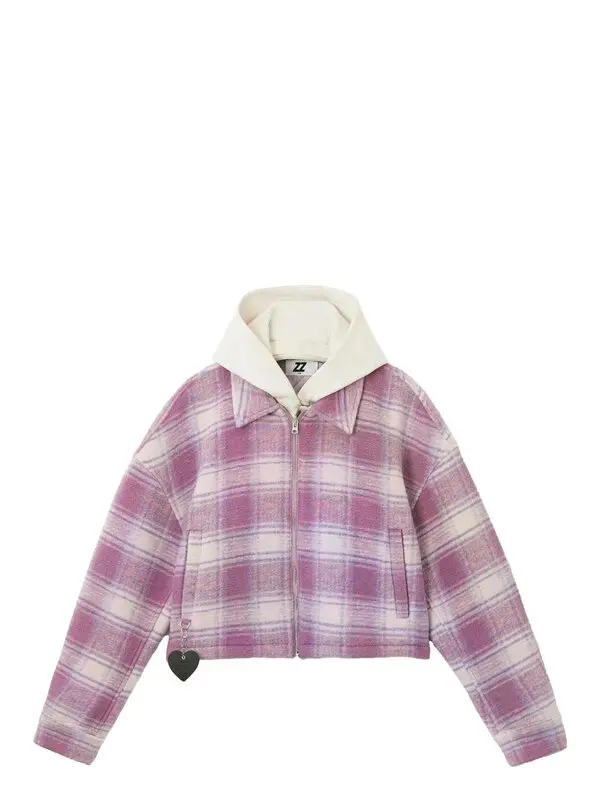 Izzue Check-pattern Jacket - Pink