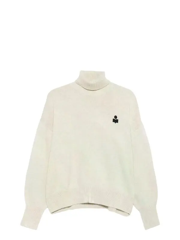 MAISON ETOILE Logo-print Turtleneck Sweatshirt - Neutrals