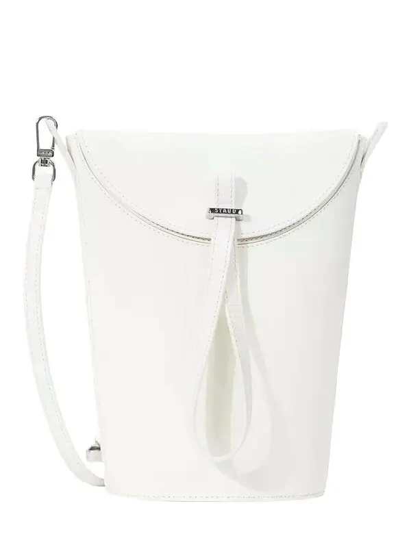 Staud Leather Bucket Bag With Top Handle - White