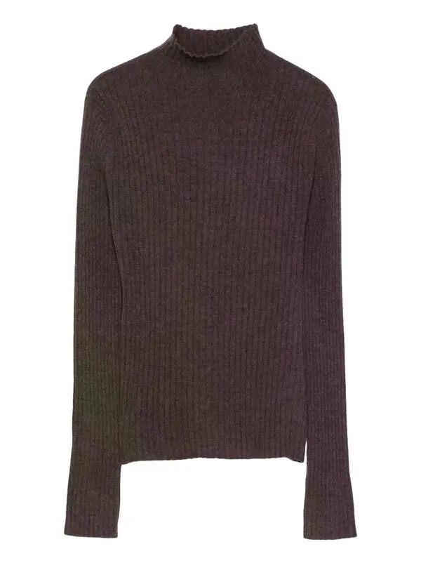 Arch4 Ribbed High-neck Sweater - Brown