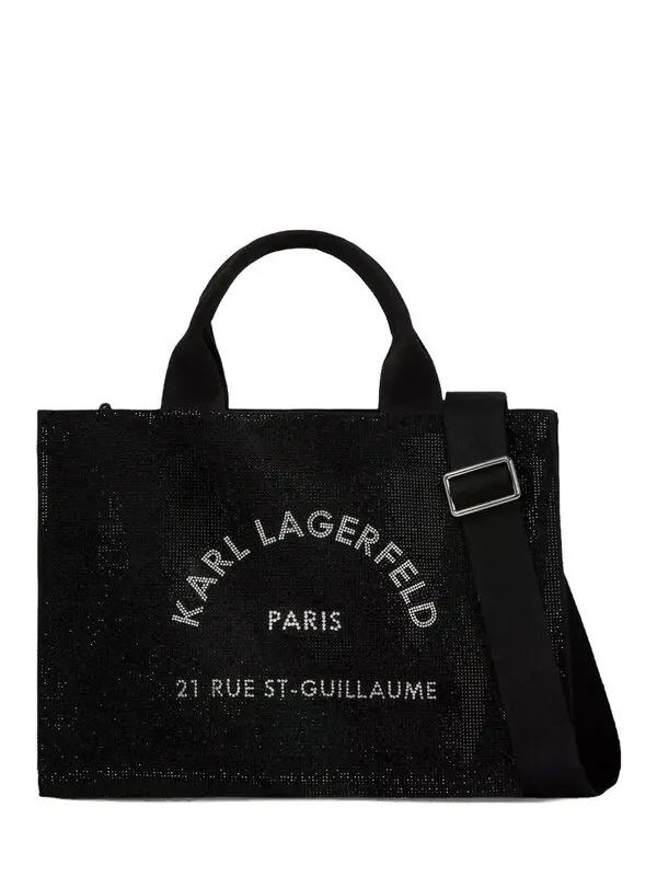 Karl Lagerfeld Medium Rue St-guillaume Square Tote Bag - Black