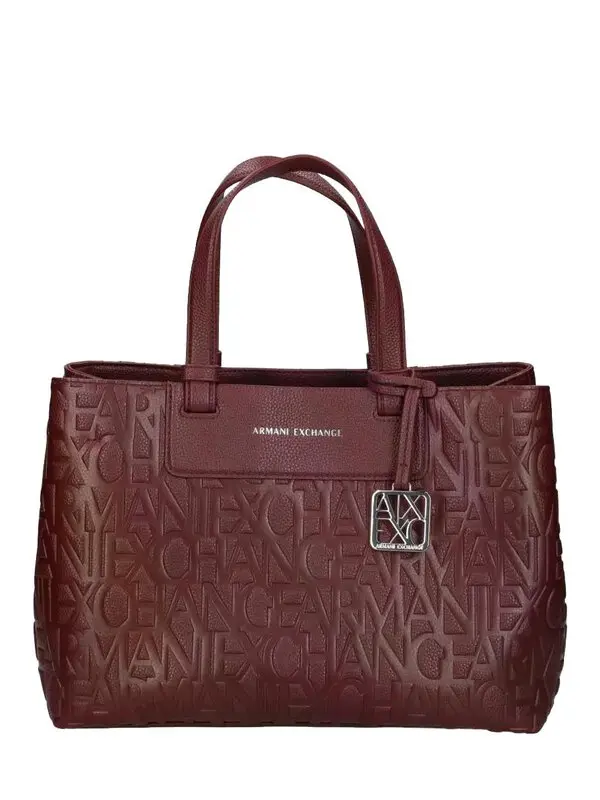 Armani Exchange Debossed Logo Tote - Red