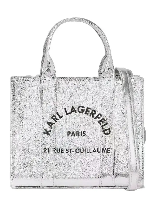 Karl Lagerfeld Mini Wrinkle Effect Tote Bag - Grey