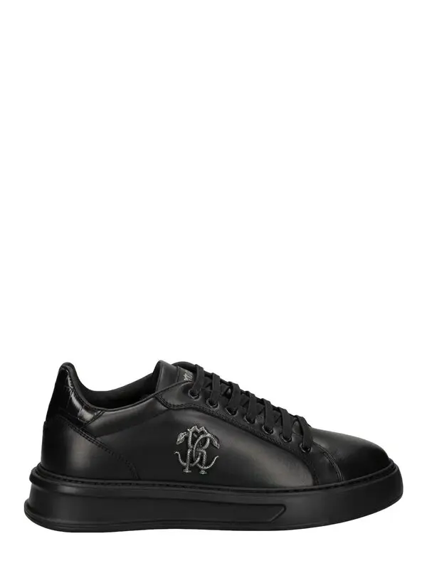 Roberto Cavalli Logo-plaque Platform Sneakers - Black