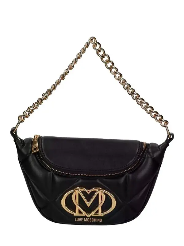 Moschino Quilted Shoulder Bag - Black