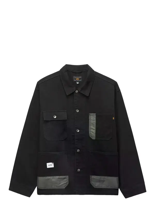 Alpha Industries Contrast-panel Cotton Jacket - Black