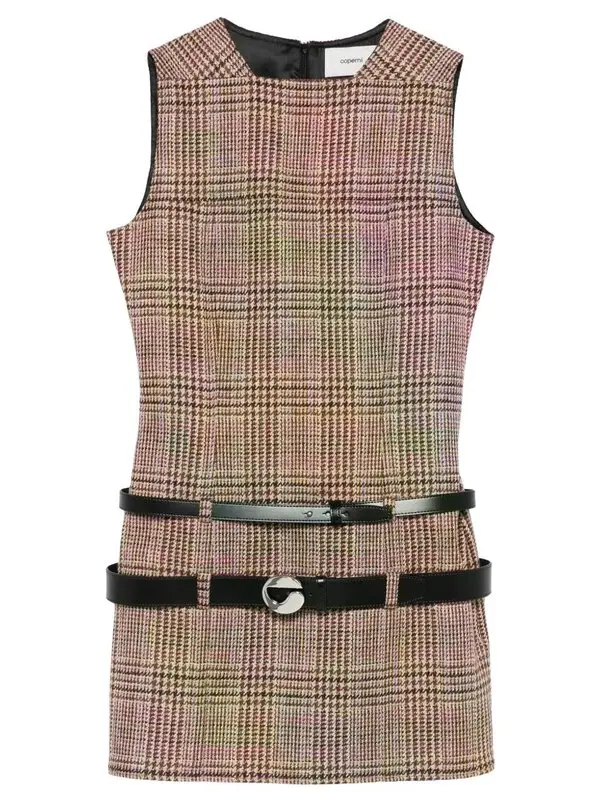 Coperni Check Belted Dress - Brown