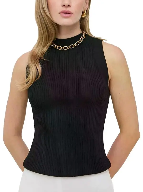 IVY OAK Ribbed High-neck Tank Top - Black