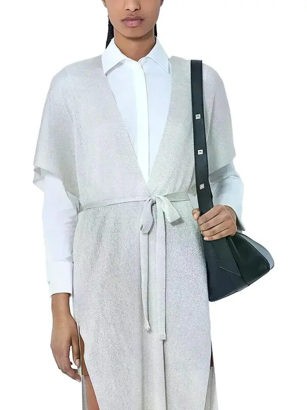 Max Mara Fringe-hem Tie-belt Cardigan - White