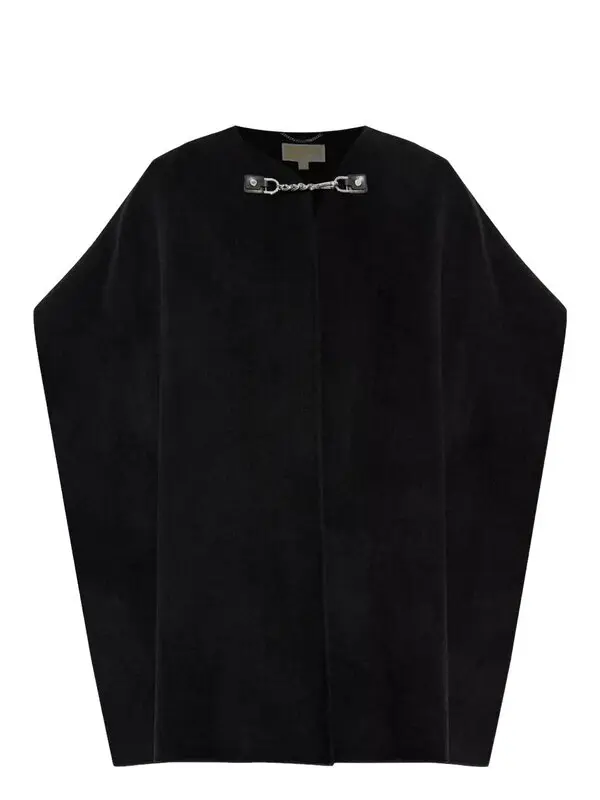 Michael Kors Chain-trimmed Wool Cape - Black