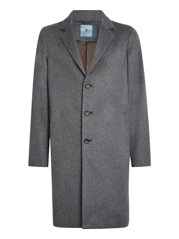 Colombo Cashmere Single-breasted Overcoat - Blue