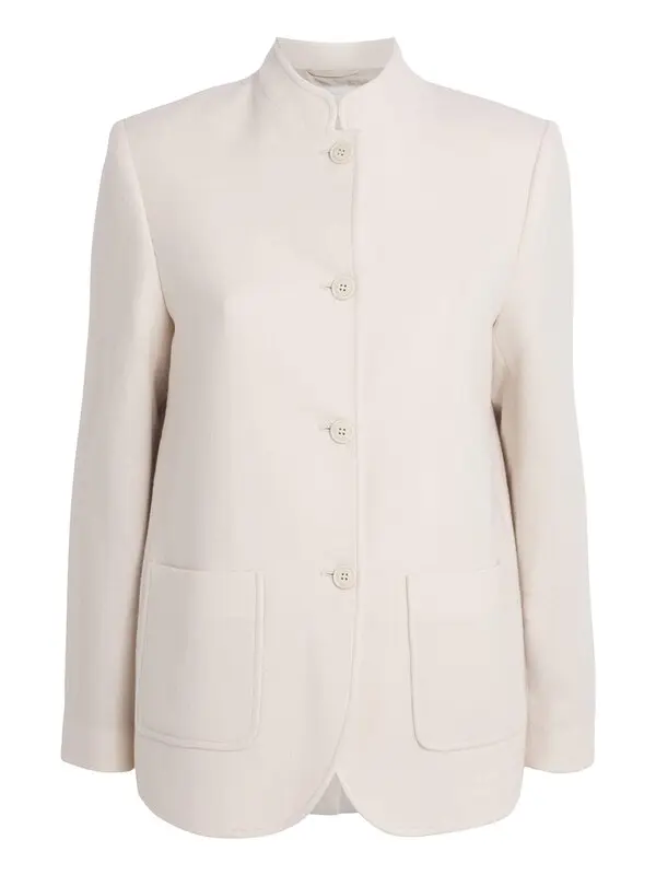 Eleventy Cashmere Stand-collar Jacket - Ivory