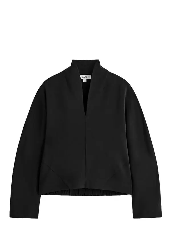 Cos Draped-collar Blouse - Black