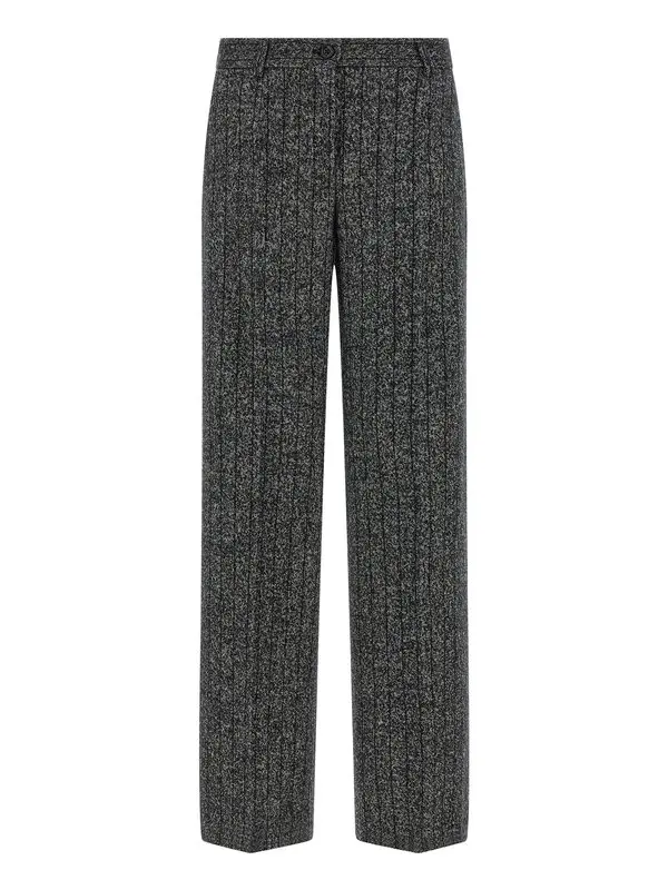 Dolce & Gabbana Striped Wool Trousers - White/black