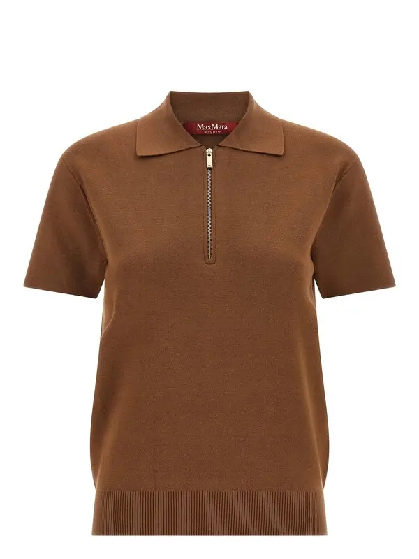 MAX MARA STUDIO Teti Knit Polo Shirt - Beige