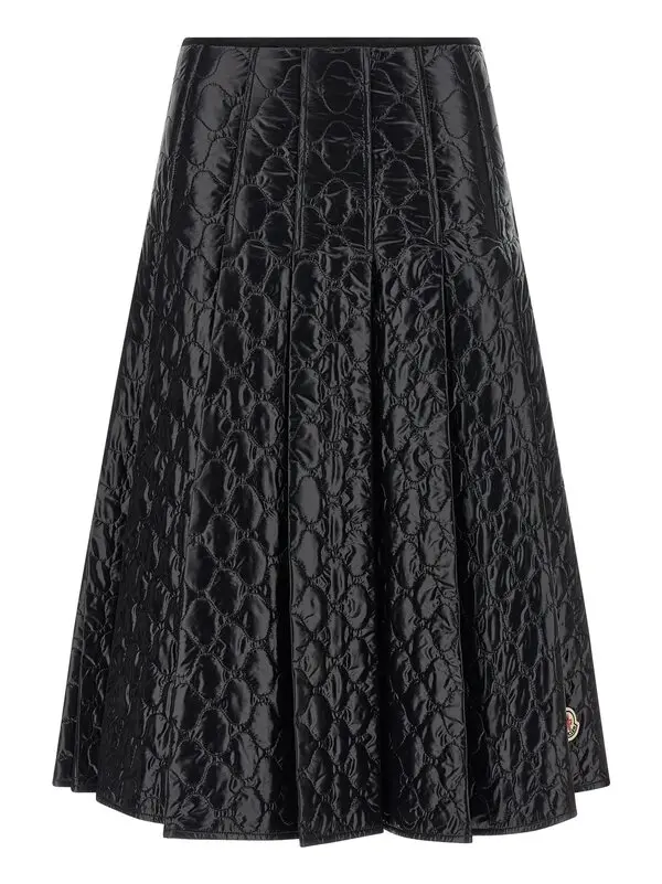 Moncler Laqué Nylon Midi Skirt - Black