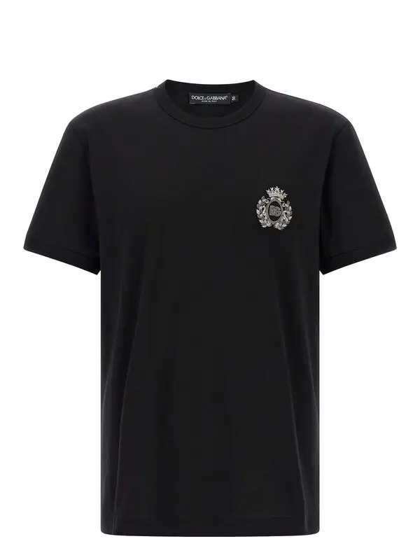Dolce & Gabbana Heraldic Patch T Shirt - Black
