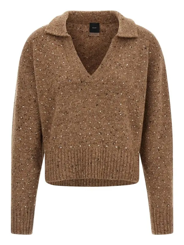 Pinko Nibani Wool Blend Sweater - Beige